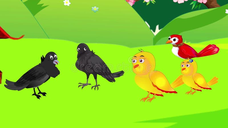 Some Birds are Flying and Some are Sitting 2d Animation Stock Footage ...