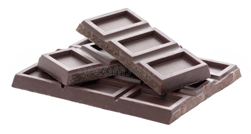 Some Black Chocolate Pieces Stock Photo - Image of chocolate, portion ...