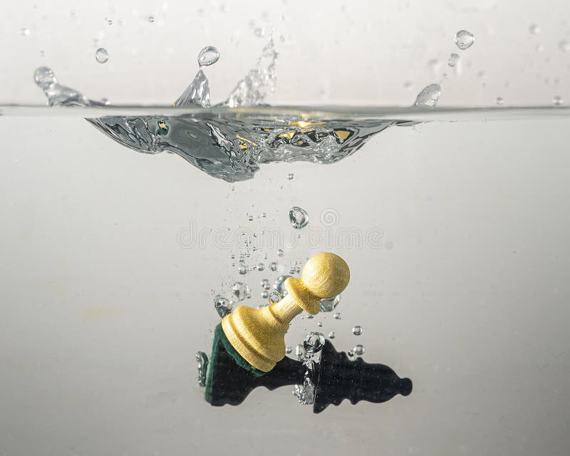 Chess Piece Drop in Water with a Splash Stock Photo - Image of white ...