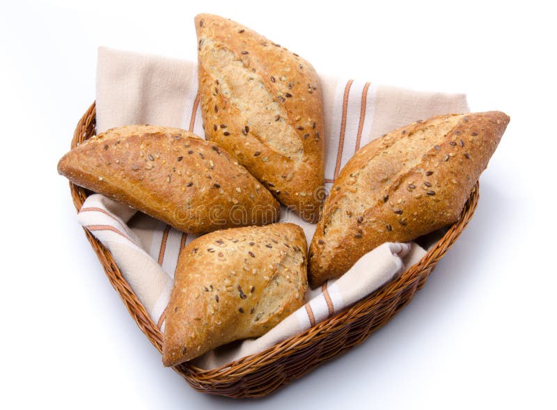 Some breads in a basket stock image. Image of brown, eating - 40260749