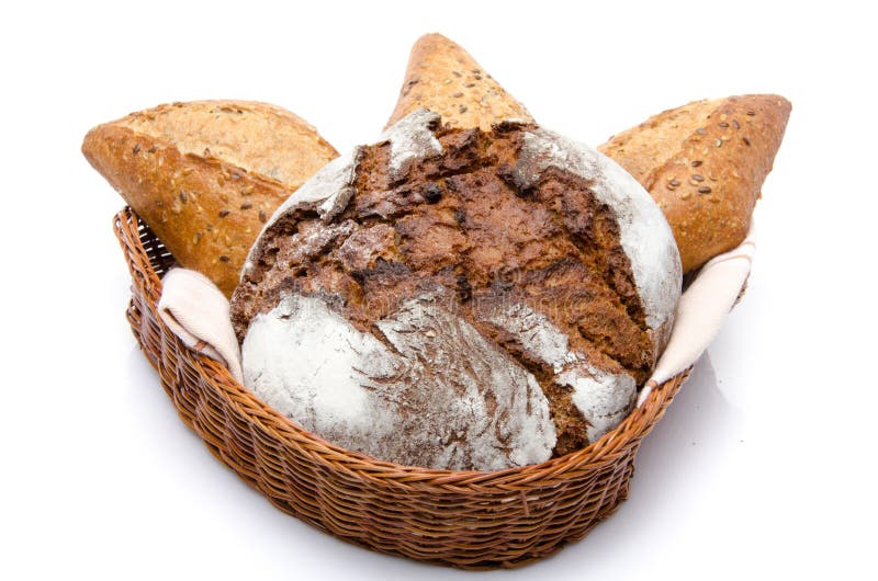 Some breads in a basket stock image. Image of meal, breadbasket - 39608505