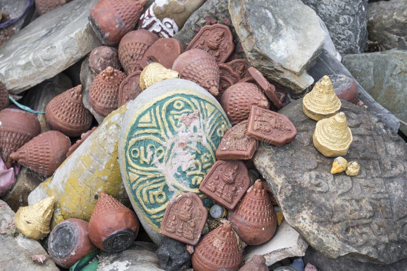 Some Buddhist Objects at a Temple in Nepal. Editorial Photo - Image of ...