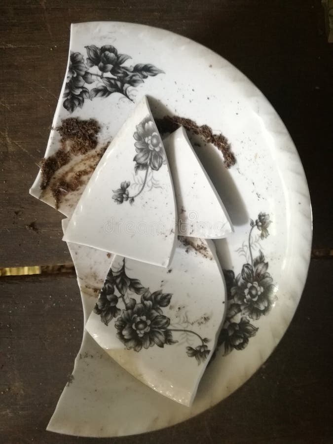 Some ceramic fragments stock image. Image of flower - 204359961