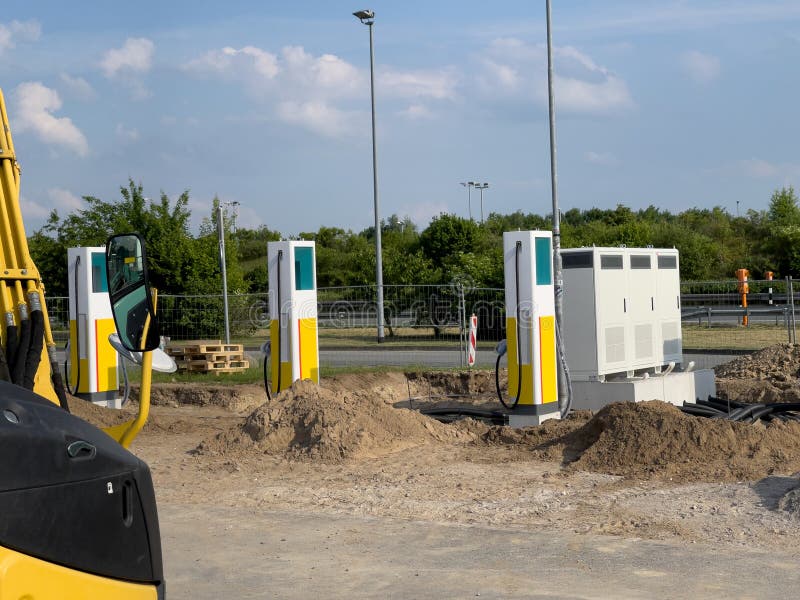 Some Charging Columns for Electric Vehicles are Installed on the ...