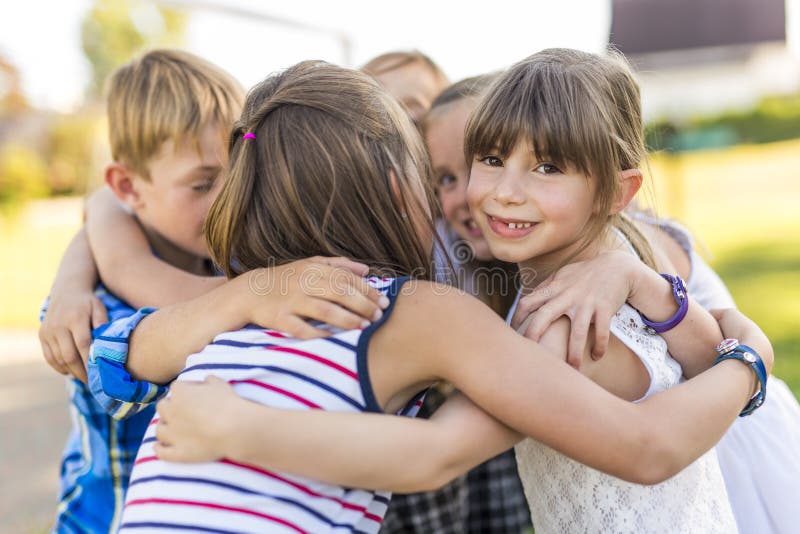 Cheerful School Age Child Play on Playground School Stock Photo - Image ...