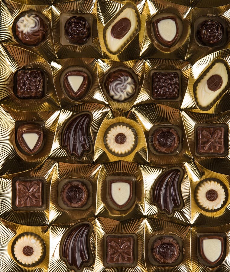Some Chocolate Candies in a Box Stock Image - Image of desire, calorie ...