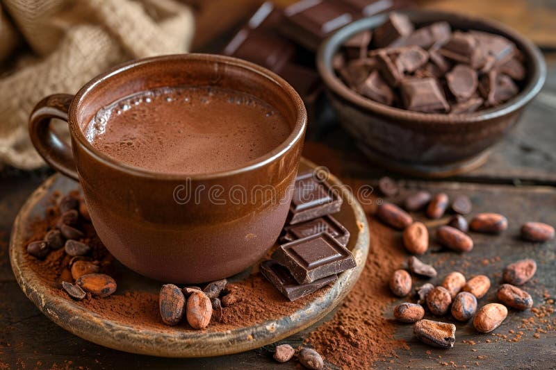 Some Chocolate and Nuts on Top of a Table with Chocolate Stock ...