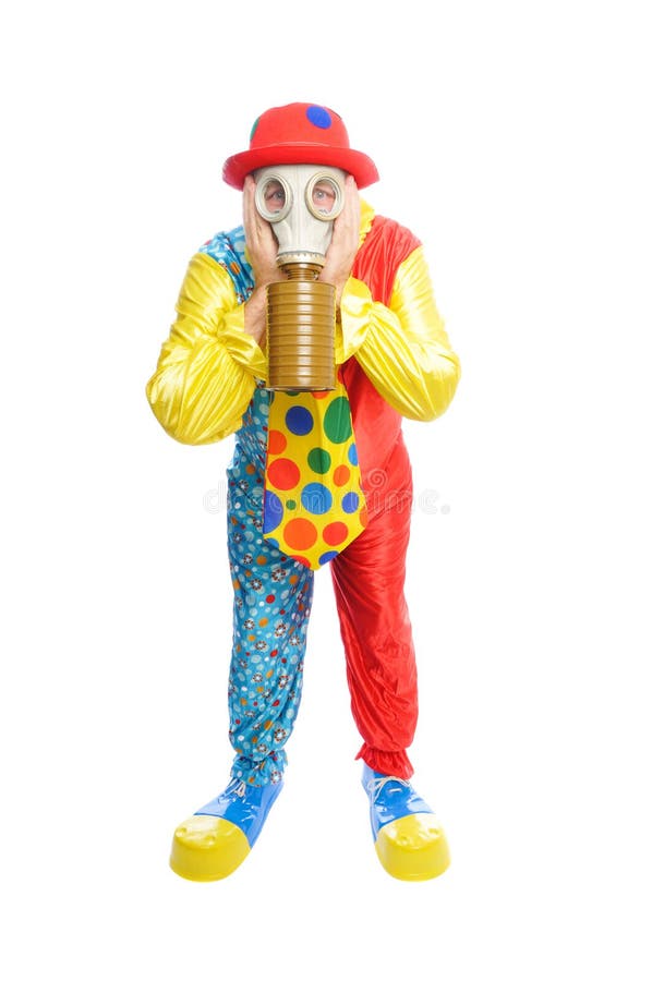 Some Clown Wearing a Gas Mask Stock Image - Image of clown, isolated ...