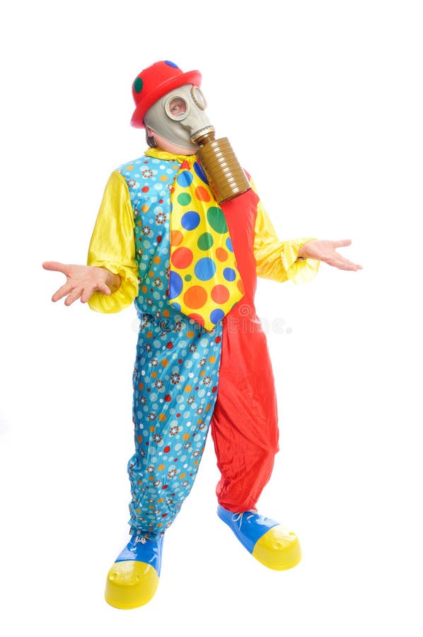 Some Clown Wearing a Gas Mask Stock Image - Image of clown, isolated ...