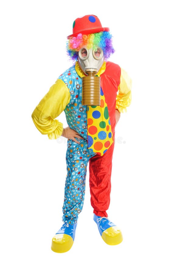 Some Clown Wearing a Gas Mask Stock Image - Image of clown, isolated ...