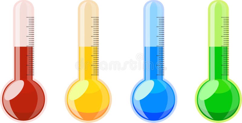 Some Color Thermometers stock illustration. Illustration of health ...