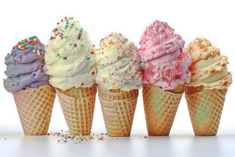 Some Colored Ice Cream on a White Background Stock Illustration ...