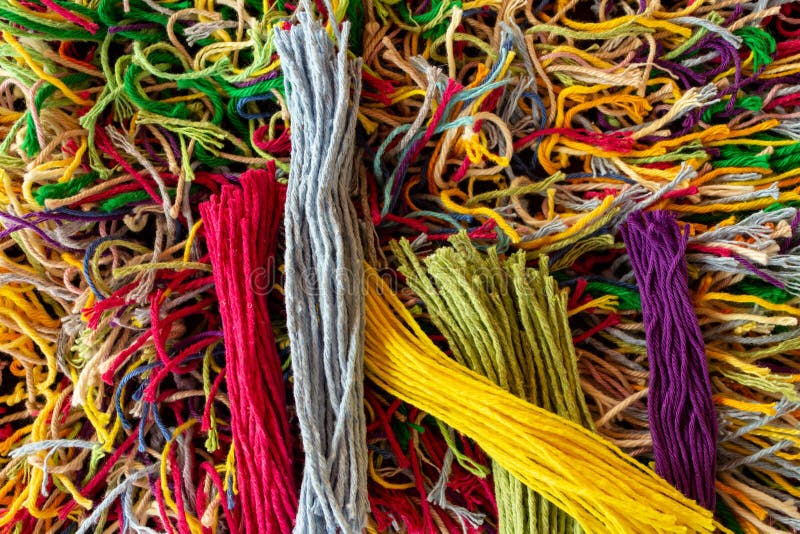 Some Colored Threads Cut for the Job. Stock Image - Image of colorful ...