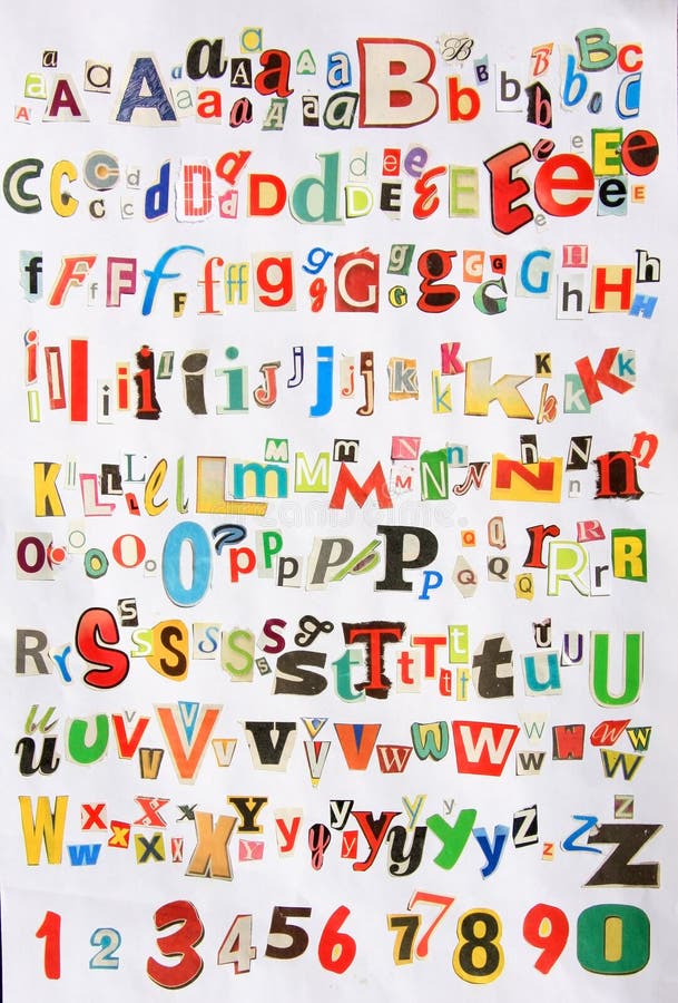 Colorful, Newspaper, Magazine Alphabet Stock Image - Image of newsprint ...
