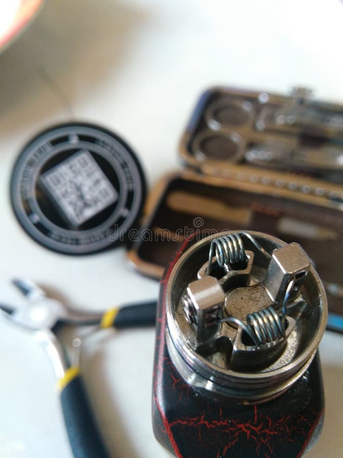 Some components of vape editorial image. Image of iron - 233618610