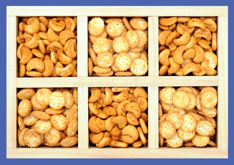 Box assorted crackers stock photo. Image of golden, brown - 66665036