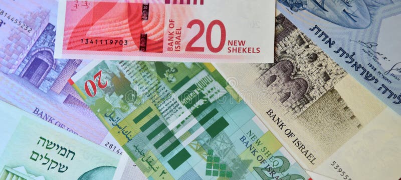 Some banknotes from Israel stock image. Image of money - 293207473