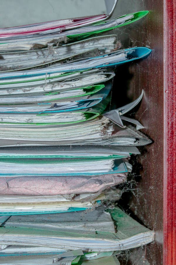 Some Dirty Files on Bookshelf Stock Photo - Image of iron, dirty: 179219770