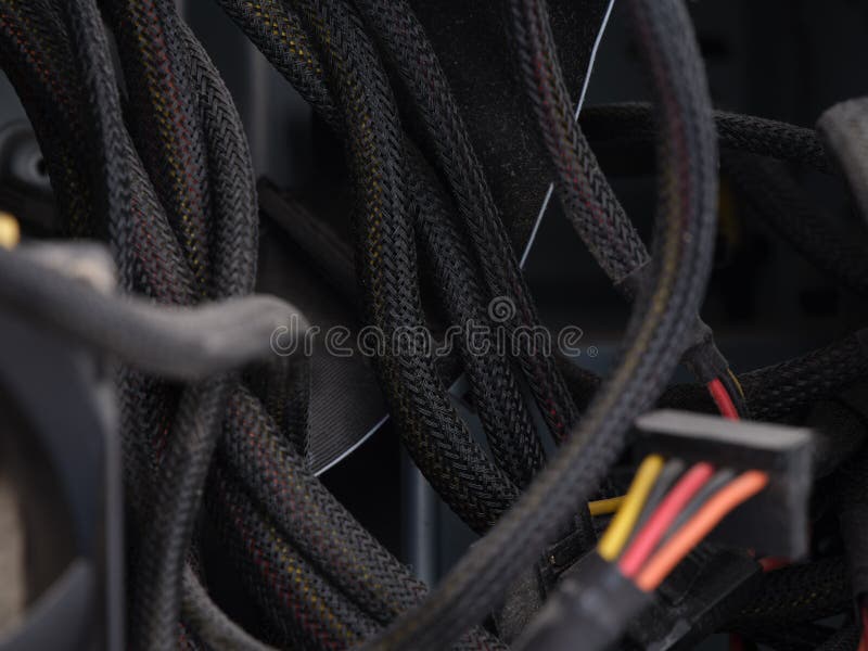 Some Dusty Power Supply Cables in a Computer Case with Poor Cable ...
