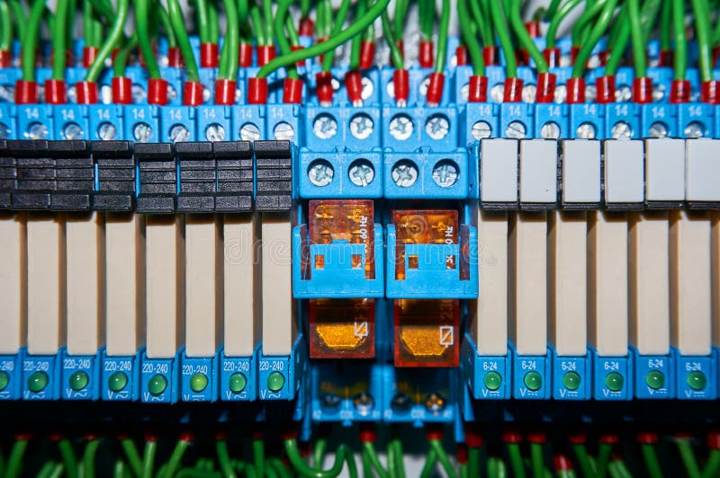 Some Electrical Relay is Mounted on the Mounting Panel. Relays Inserted ...