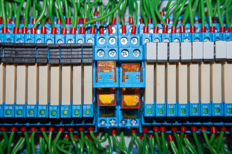 The Relay is Electrical with Wires and a Cable Assembly. Industrial ...