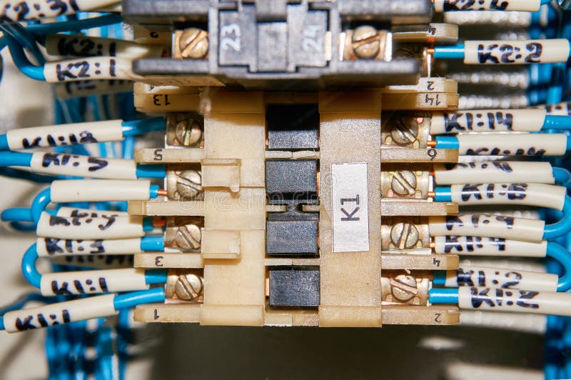 The Relay is Electrical with Wires and a Cable Assembly. Industrial ...