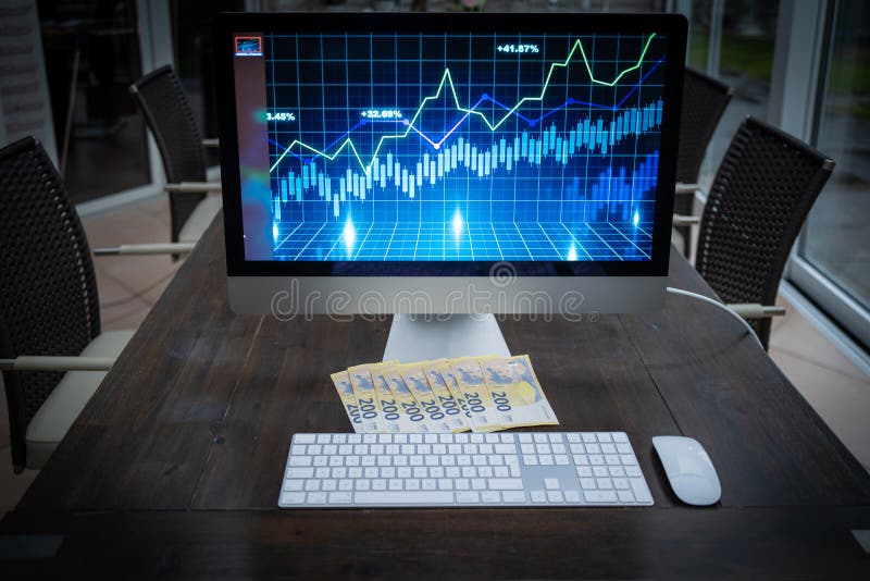Some 200 Euro Banknotes are Lying Next To a Computer Keyboard Stock ...