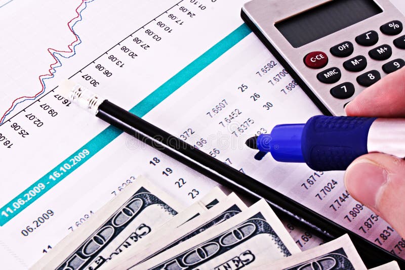 Financial Things - Calculator, Money, Digits Stock Image - Image of ...