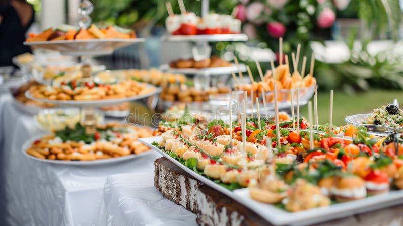Some Finger Food on a Table. Party Buffet Stock Illustration ...