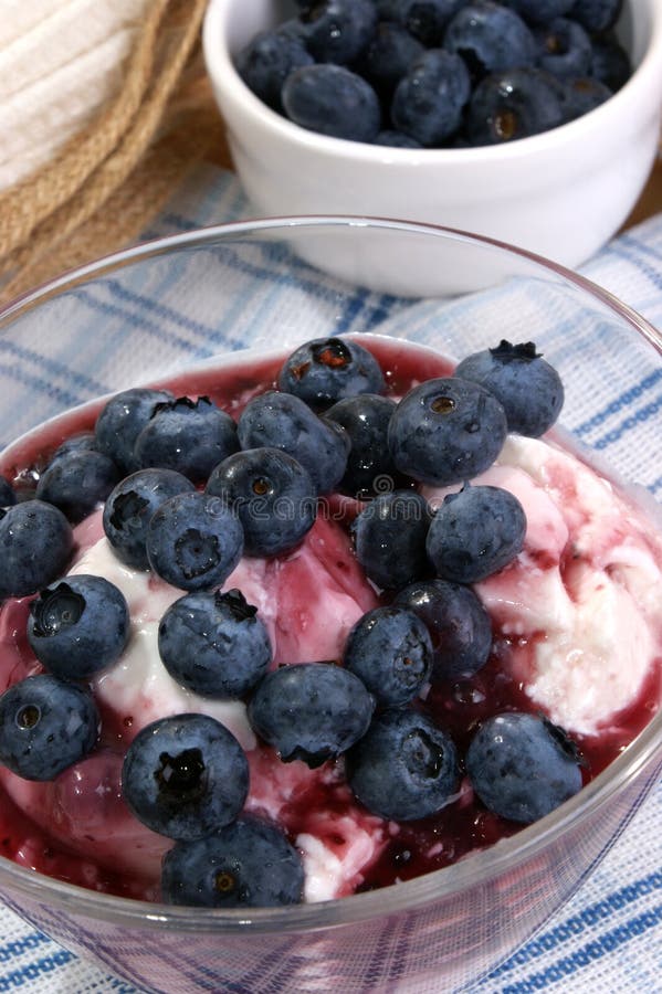 Some Fresh Organic Blueberries Stock Photo - Image of milk, breakfast ...