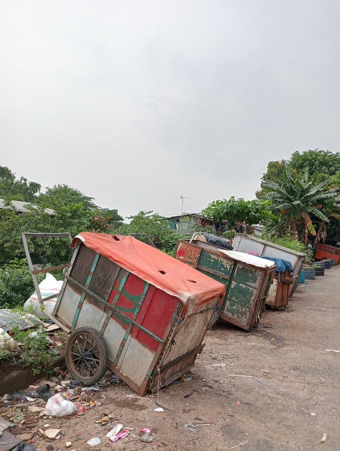 Garbage Carts in Public Facilities Stock Photo - Image of carts, public ...