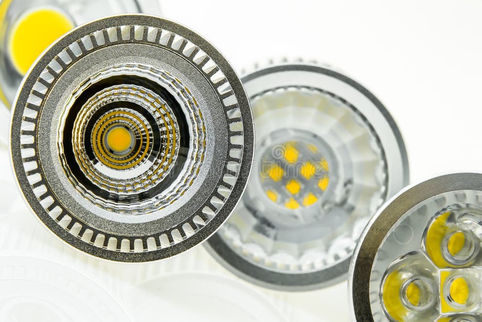 Some GU10 LED Bulbs with Different Sizes of Chips Stock Image - Image ...
