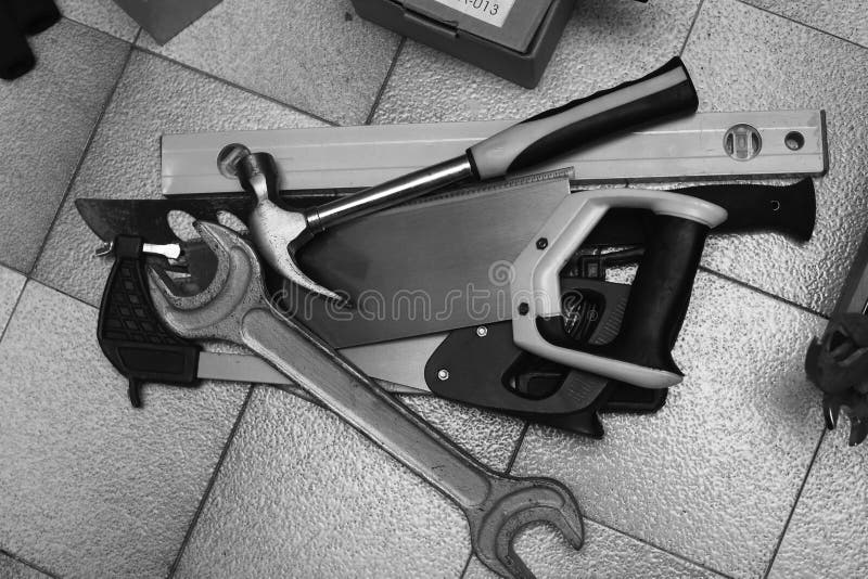 Some hand tools stock image. Image of pliers, view, label - 264069583