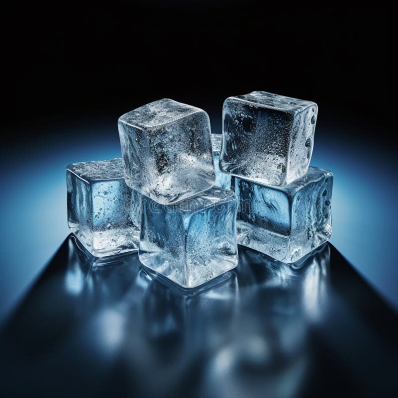 Some Ice Cubes are Being Left To Melt on a Surface. Stock Illustration ...
