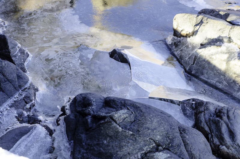 Some Ice on the Water and Rocks Stock Photo - Image of stigfjorden ...