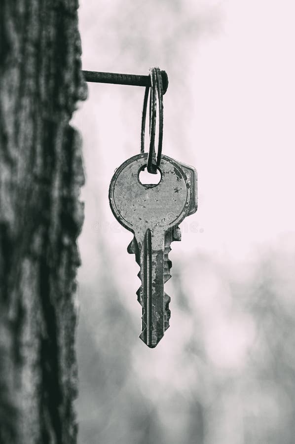 Some Keys are Hanging on a Nail. Stock Image - Image of door, corrosion ...