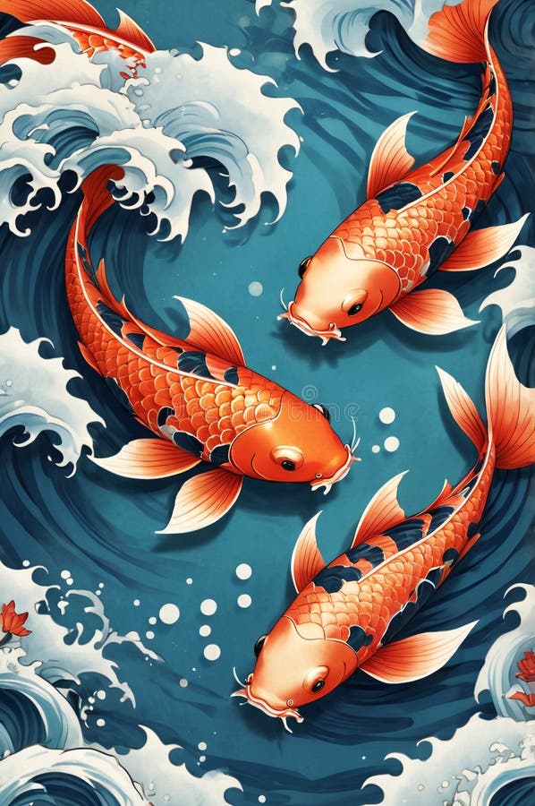 Some Koi Fish Swim on a Pond Stock Image - Image of traditional, water ...