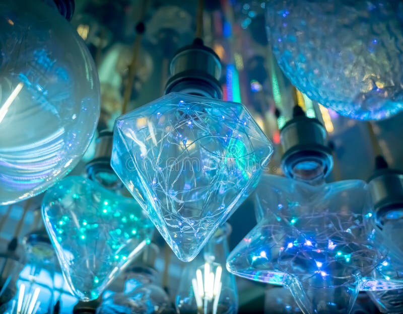 Some Led Lamps Blue Light Science and Technology Background Stock Photo ...