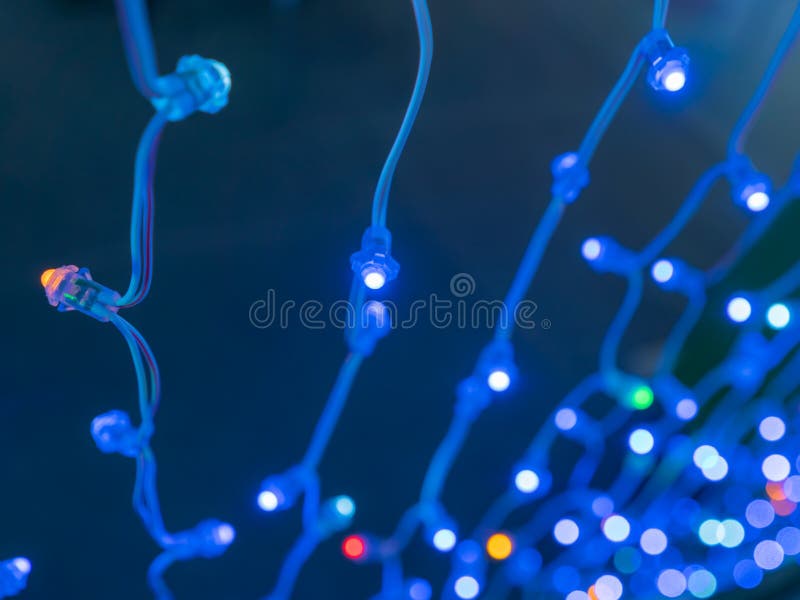 Some Led Lamps Blue Light Science and Technology Background Stock Photo ...