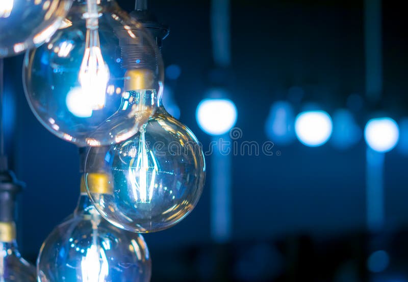 Some Led Lamps Blue Light Science and Technology Background Stock Image ...