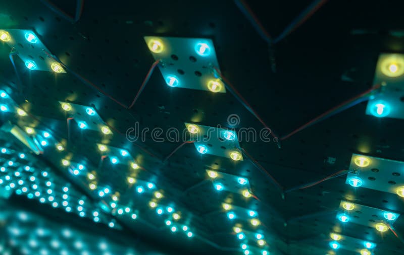 Some Led Lamps Blue Light Science and Technology Background Stock Image ...