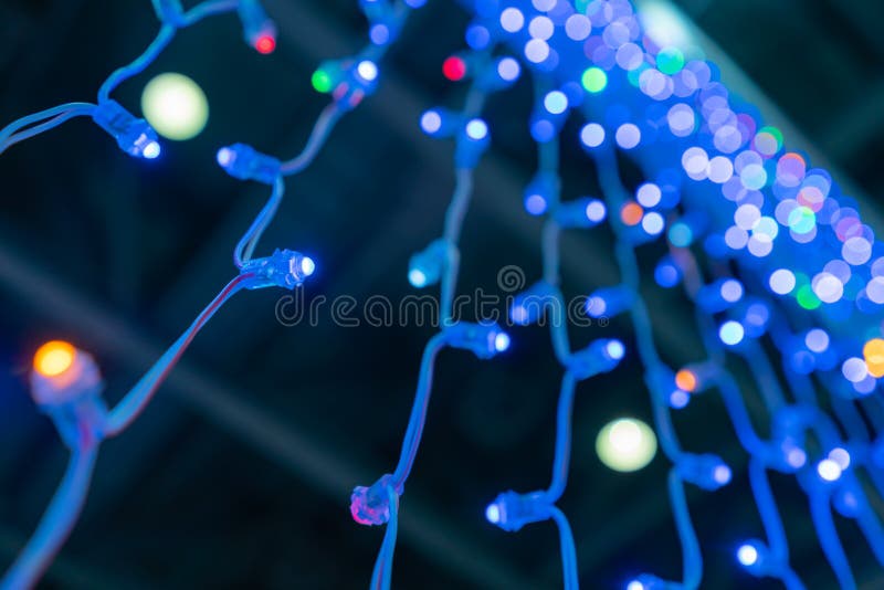 Some Led Lamps Blue Light Science and Technology Background Stock Photo ...