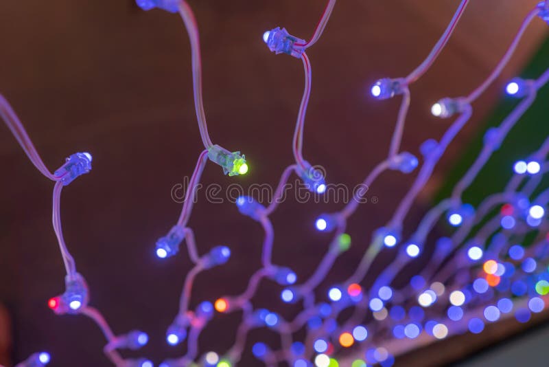 Some Led Lamps Blue Light Science and Technology Background Stock Image ...