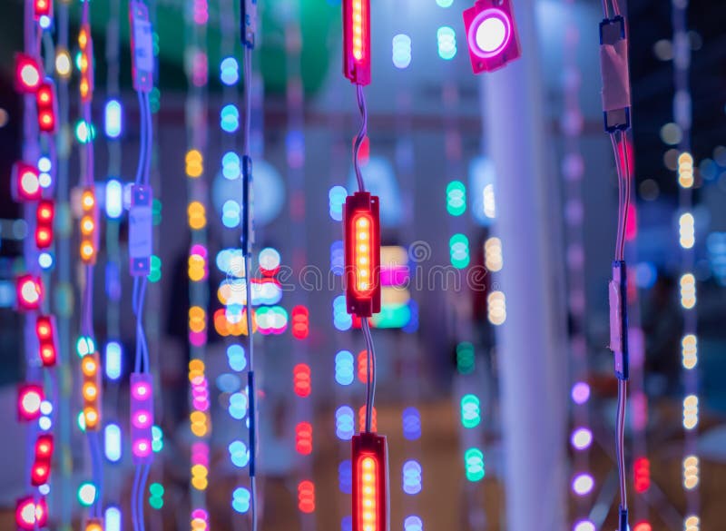 Some Led Lamps Blue Light Science and Technology Background Stock Image ...