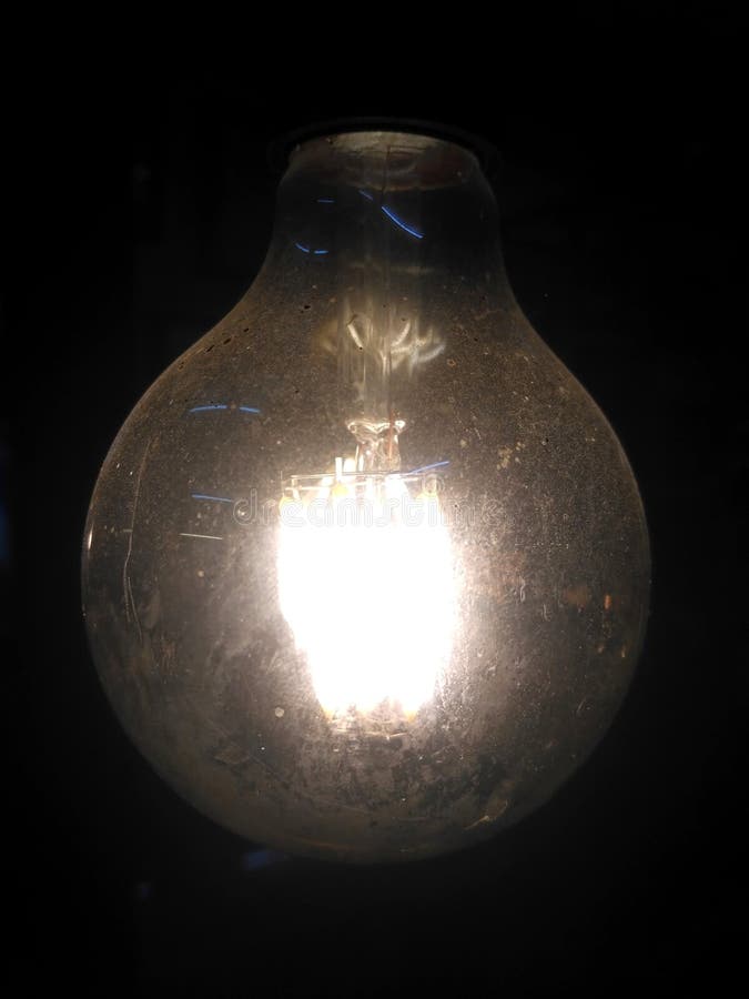 Some Light of Bulb Lamp on the Dark Stock Photo - Image of light, dark ...