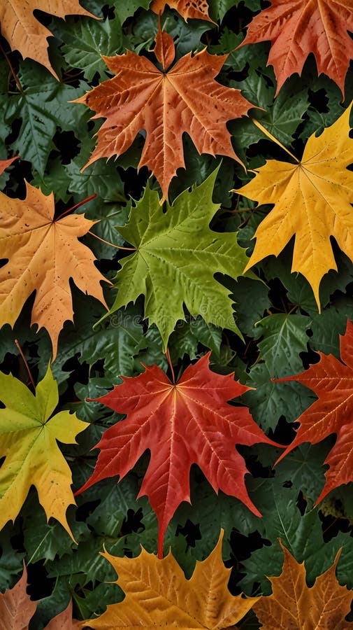 Many Autumn Fall Maple Leaves Stock Illustration - Illustration of ...