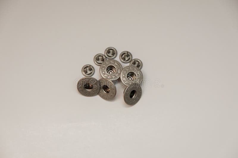 Some Metal Snap Button White Isolated Background Stock Photo - Image of ...