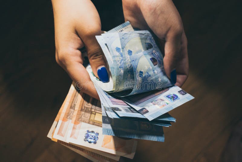 Some Money in Euros on White Surface Stock Photo - Image of white ...