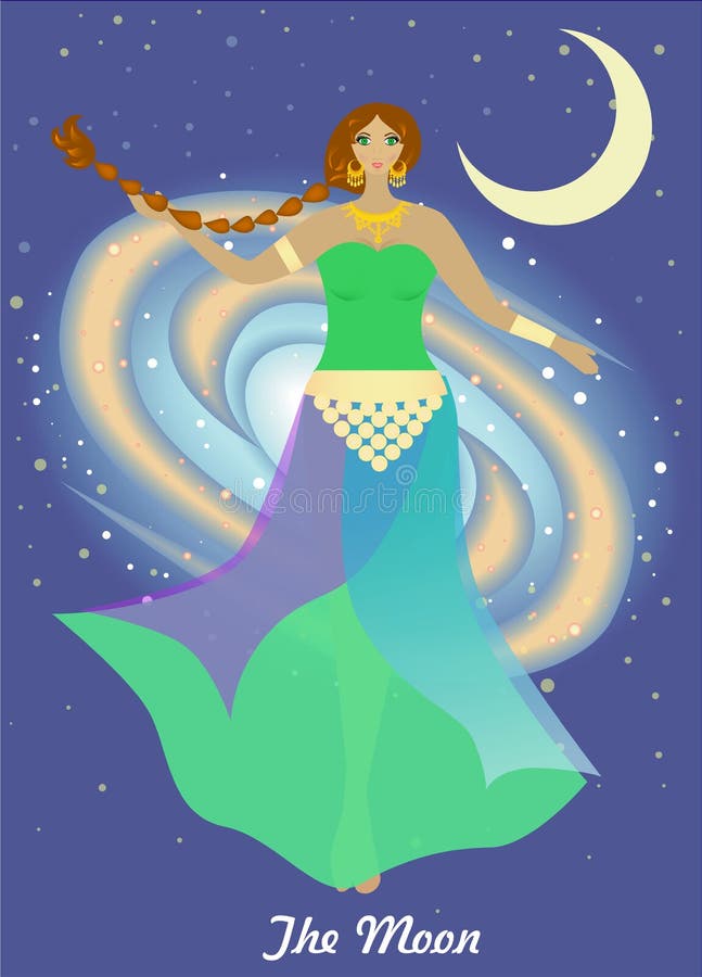 The moon card stock vector. Illustration of card, ocean - 95775931