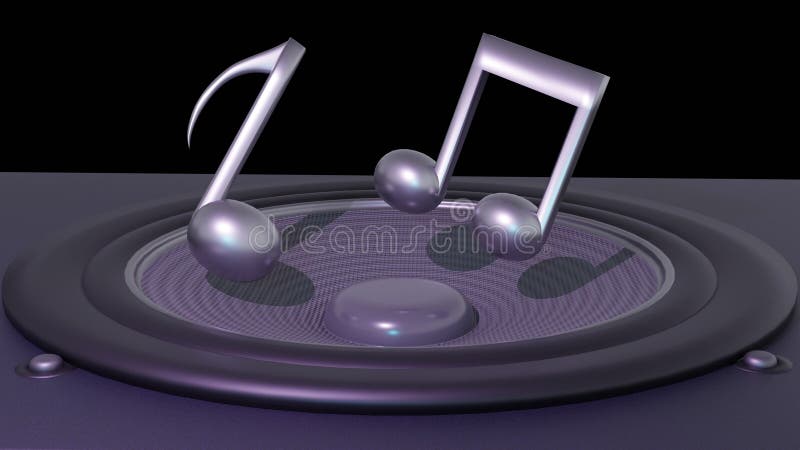 Some of the Music Notes are Flowing Out of the Speaker in a Stream ...